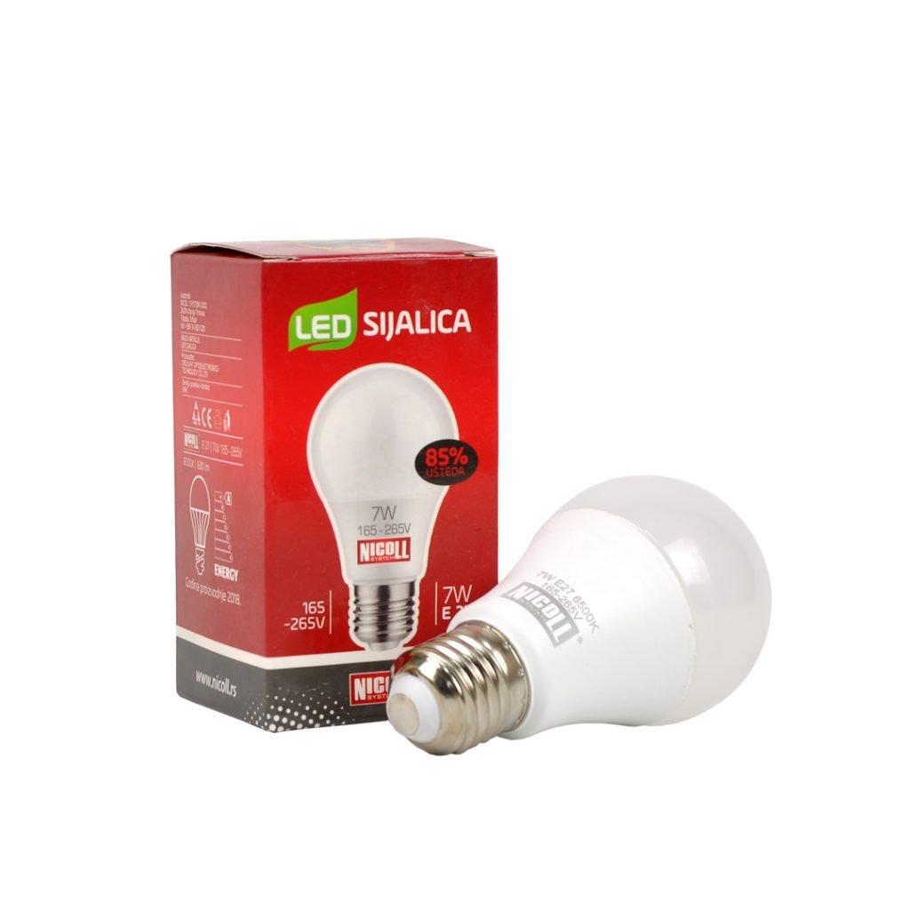 LED Sijalica E-27, 7W 6500k - Nicoll System